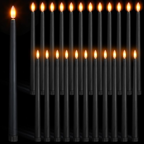 24 Packs Flameless Taper Candles Battery Operated Fake 11 Inch Long ...