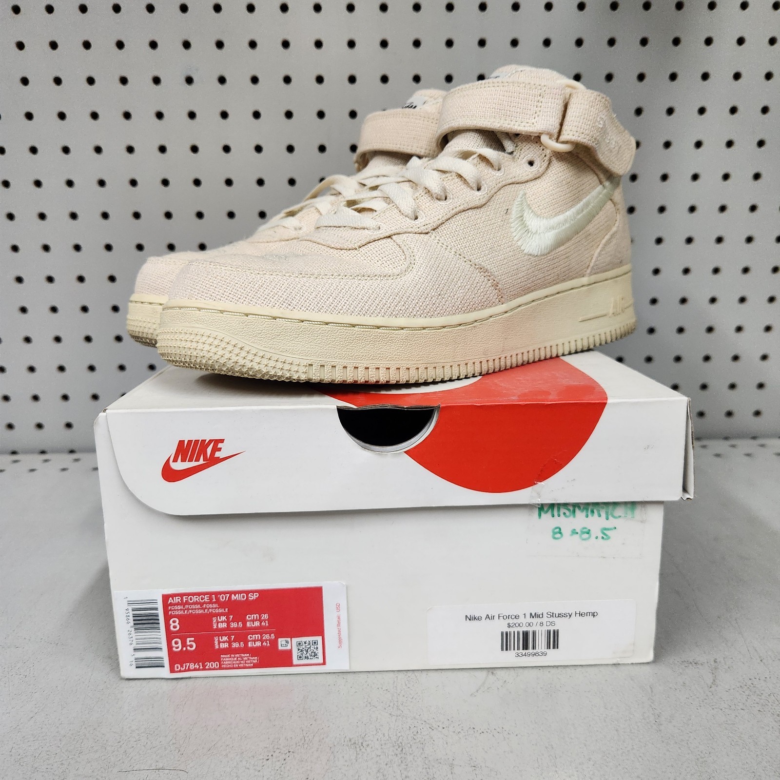 2022 NIKE AIR FORCE 1 MID STUSSY MISMATCHED SZ 8/8.5 … - Gem