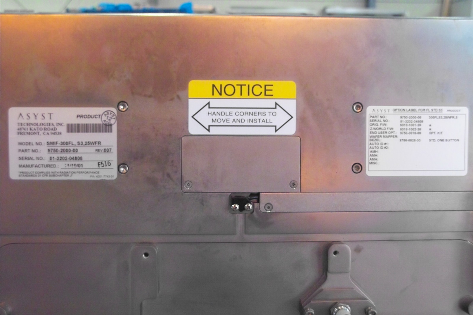 ASYST 300mm WAFER,LOAD PORT SMIF-300FL,S3,25WFR,9750-2000-00 FREE SHIP ...