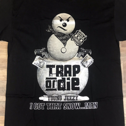 Vintage Young Jeezy Da Snowman Trap or Die Black Men T-Shirt All Sizes ...