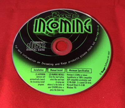 RAGE INCOMING 1997 Vintage CD Computer PC Game DISC ONLY | eBay