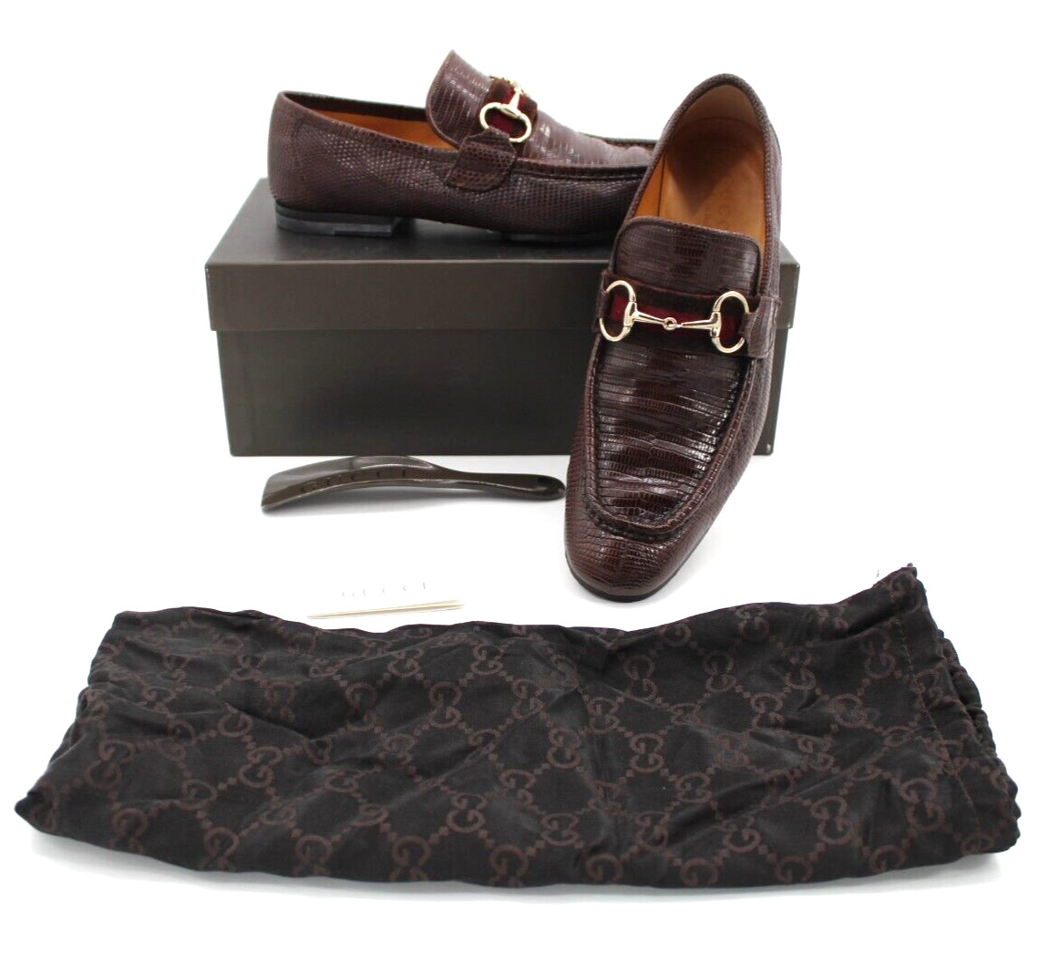 GUCCI MEN'S LUXURY TOM FORD ERA BROWN LIZARD LOAFERS … - Gem