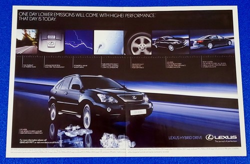 2008 LEXUS RX 400H 2 PAGE PRINT AD "WORLDS FIRST PERFORMANCE LUXURY ...