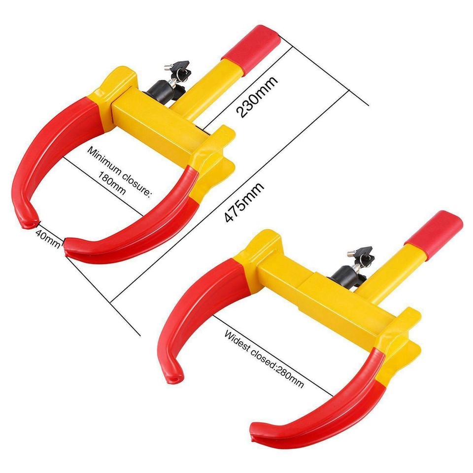 2 x Heavy Duty Security Wheel Clamp Clamps Locks for Caravan Car Van ...