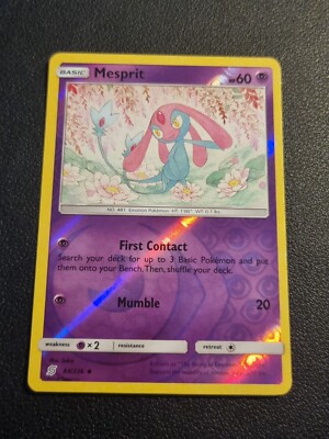 REVERSE HOLO Pokemon Sun & Moon Unified Minds TCG Card Mesprit 84/236 ...