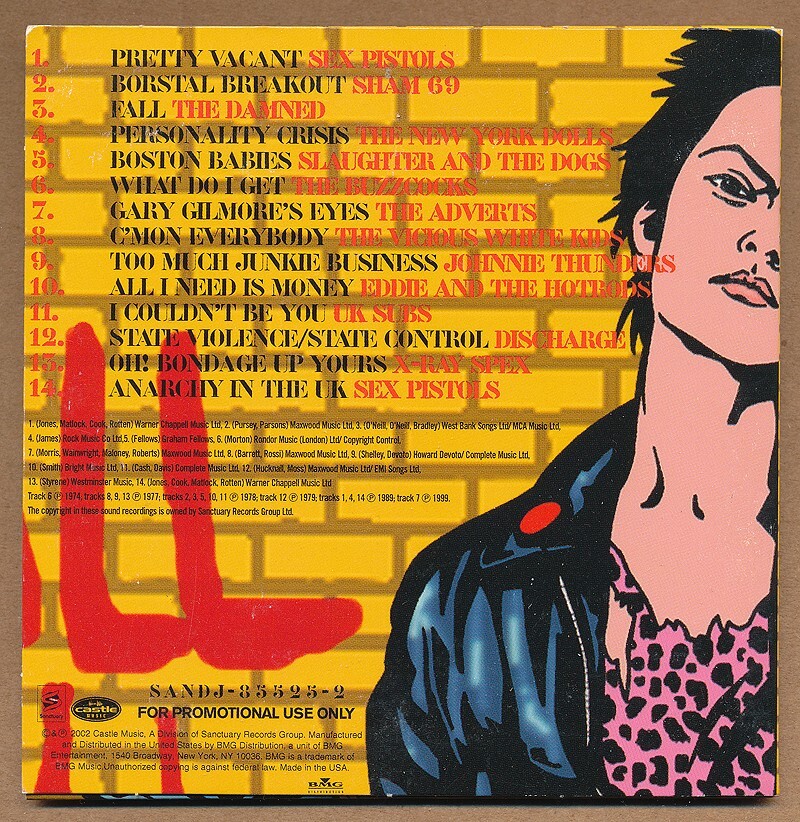Kill All Hippies [Sanctuary] RARE promo CD [Sex Pistols Damned Sham 69 ...