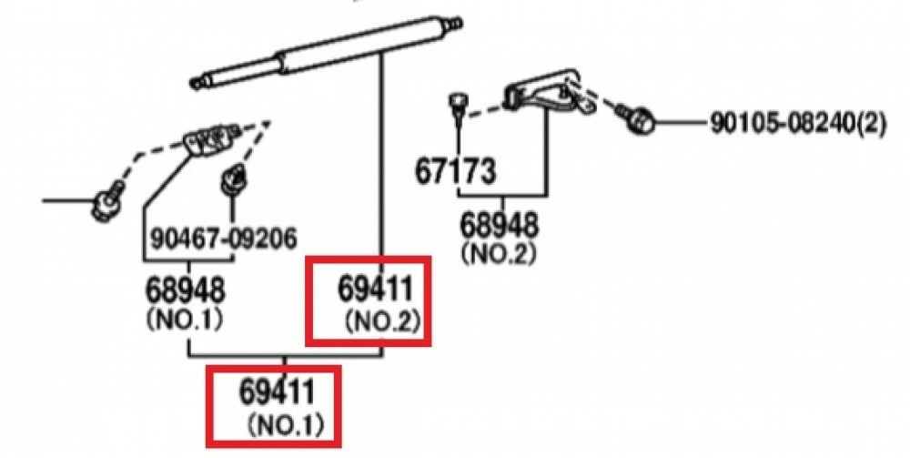 68650-0w011+Toyota+Check+Back+Door+686500W011+Genuine+OEM+Part for sale ...
