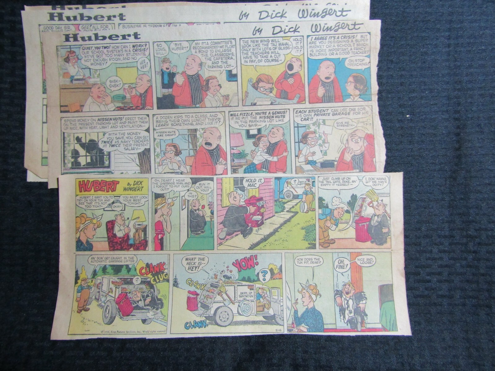 1950s HUBERT by Dick Wingert 14x7.5" Newspaper Comic Strip LOT of 8 VG ...