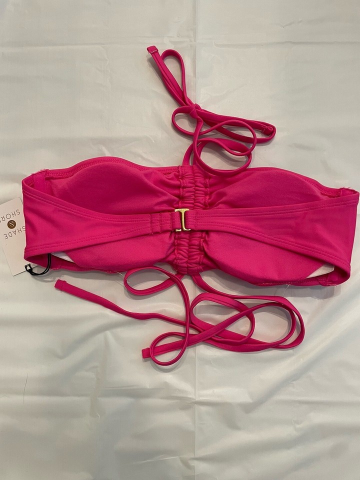 Shade & Shore Women Pink Strappy Halter Bandeau Bikini Top M 8-10 NWT ...