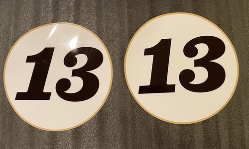 Number 13 Meatball Race Car Vinyl Decals (2x) 14in Laminated Weather ...