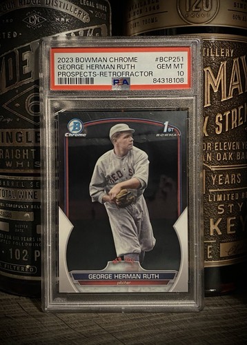 George Herman Babe Ruth PSA 10 2023 Bowman Chrome 1st Prospects ...