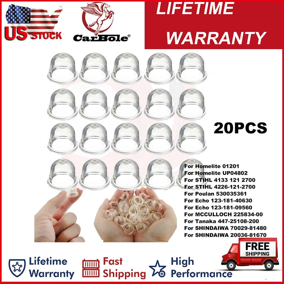 20X CLEAR GAS PRIMER BULB FOR WALBRO POULAN CRAFTSMAN WEED EATER 188 ...