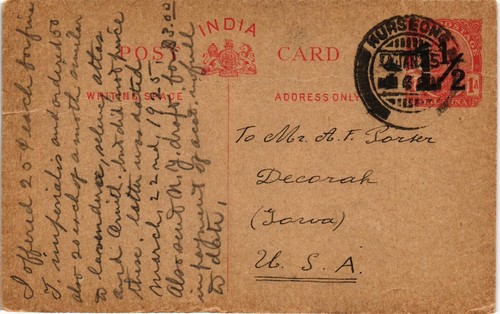 Dr Jim Stamps India Stamped One Anna Postal Card Dated 1925 | eBay