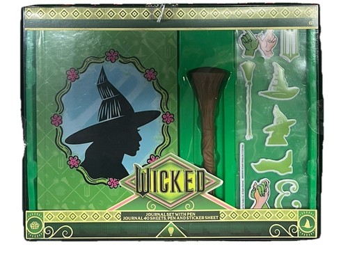 Wicked Elphaba Journal Box Set With Broom Pen & Puffy Stickers Target ...