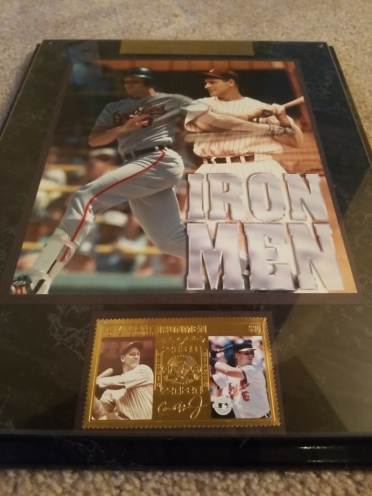 Lou Gehrig and Cal Ripken Jr. Commemorative Display Plaque plus FREE ...