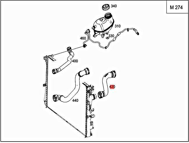 Genuine MERCEDES A205 C205 S205 W205 C-CLASS W205 Coolant hose ...