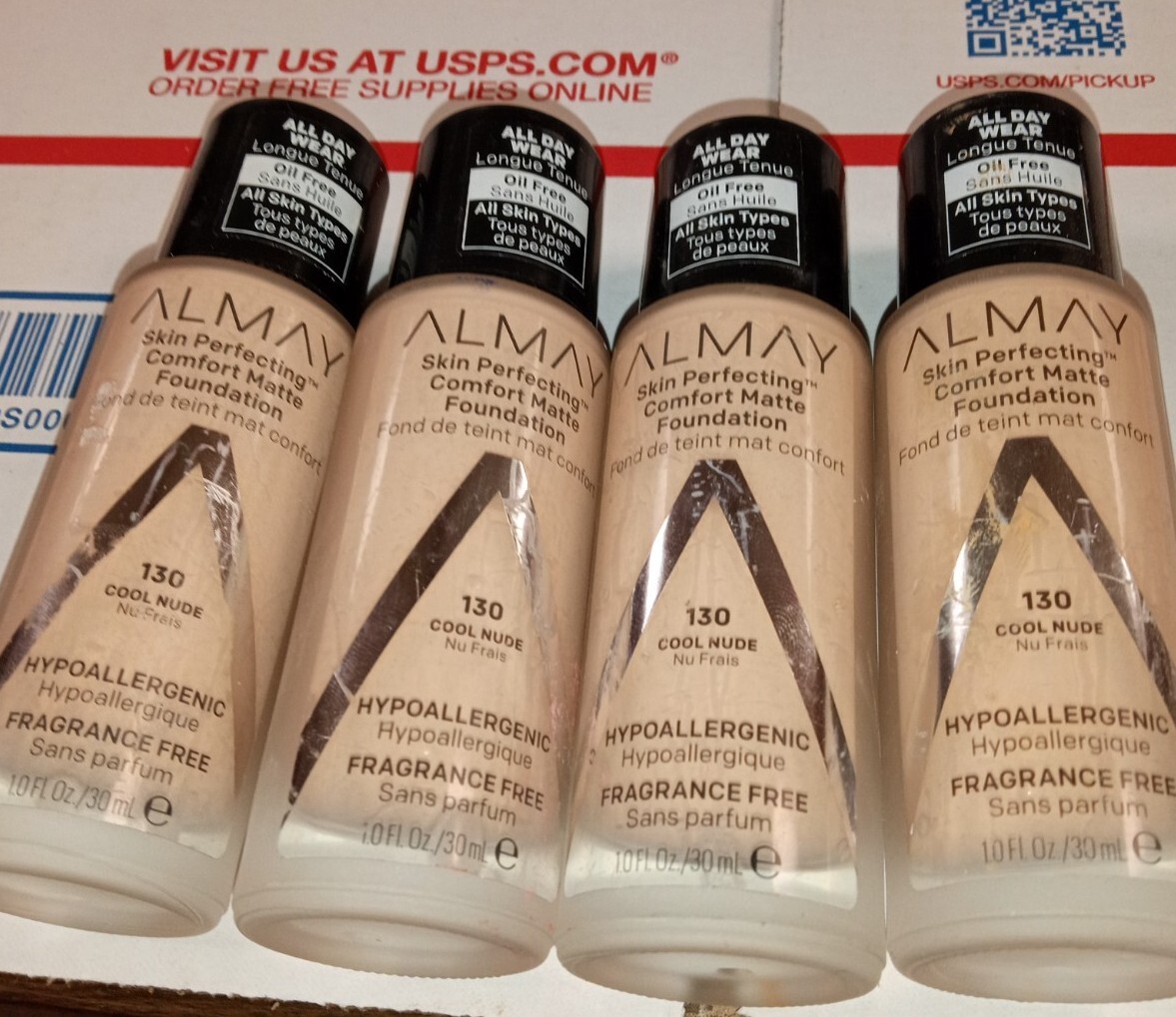 4 ALMAY SKIN PERFECTING COMFORT MATTE FOUNDATION 130 COOL NUDE 1.0oz ...