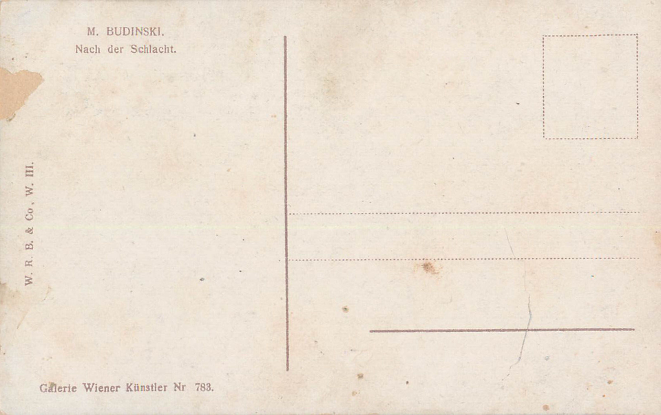 After the battle - M. Budinsky Galerie Wiener Kunstler nr. 783 fine art ...