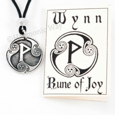 WYNN Rune Amulet of Joy Warrior Necklace Viking Nordic Wunjo Pendant ...