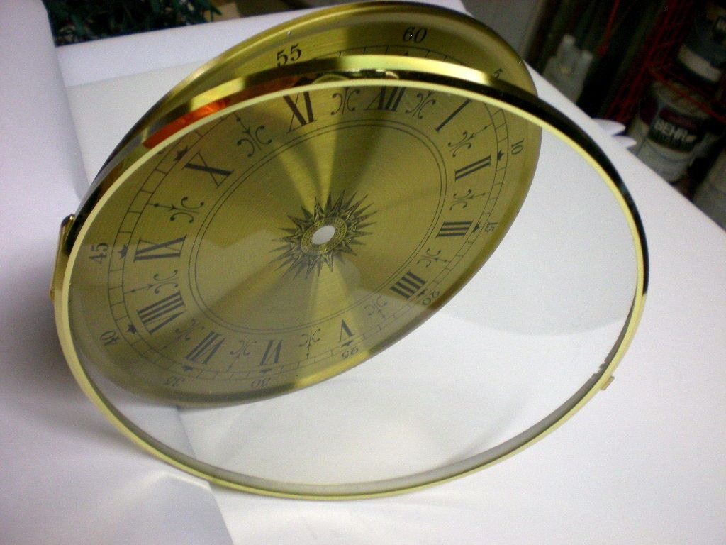 CASE OF 5 Bezel Glass Brass Clock Dial Size 8" (200mm) Dia.Hinged ...