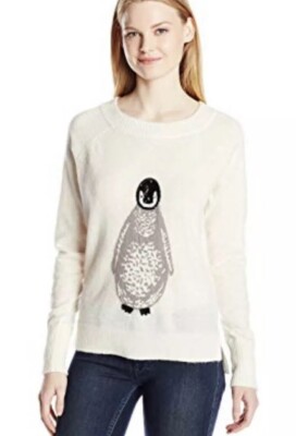 172. NWT French Connection Penguin Wool-Blend Sweater M Winter White ...