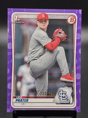 2020 Bowman Draft Baseball 1st Prospects Levi Prater Purple /250 ...