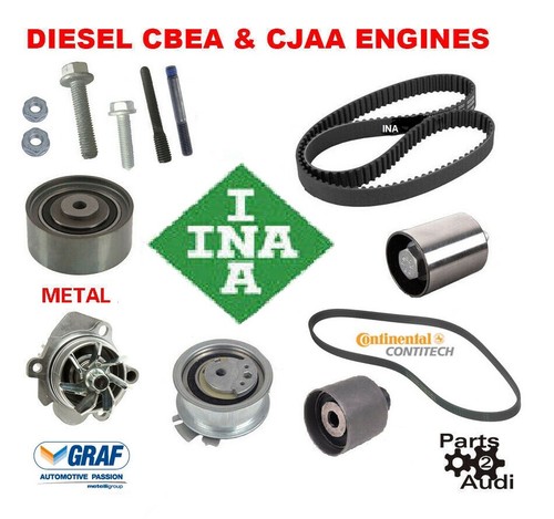 OE Volkswagen VW Jetta 2.0L L4 Diesel Timing Belt Water Pump Kit CBEA ...