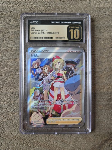 CGC PRISTINE 10 Irida GG63/GG70 Crown Zenith Full Art Pokemon Trainer ...