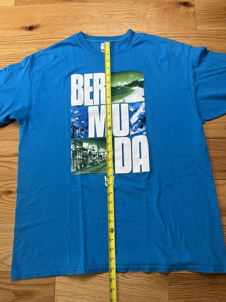 Bermuda T Shirt Gildan Men's Size X Large Teal Blue Royal Caribbean ...