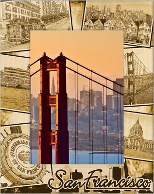 San Francisco California Laser Engraved Wood Picture Frame Portrait (5 ...