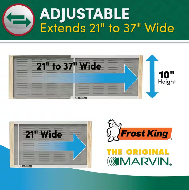 Adjustable Vented Metal Window Mesh Bug Screen Ventilator Sliding ...