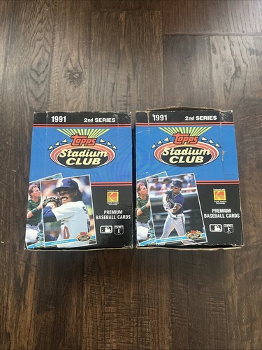 1991 Topps Stadium Club Premium Baseball Trading Cards Box 2nd Series 2 ...