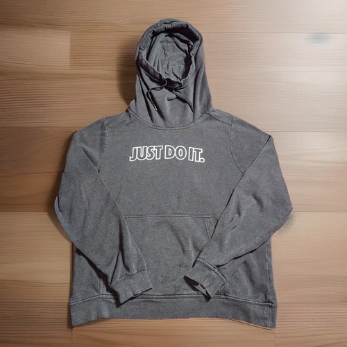Nike Sweater Faded Black XL Just Do It Pullover Hoodie High Shawl Neck ...