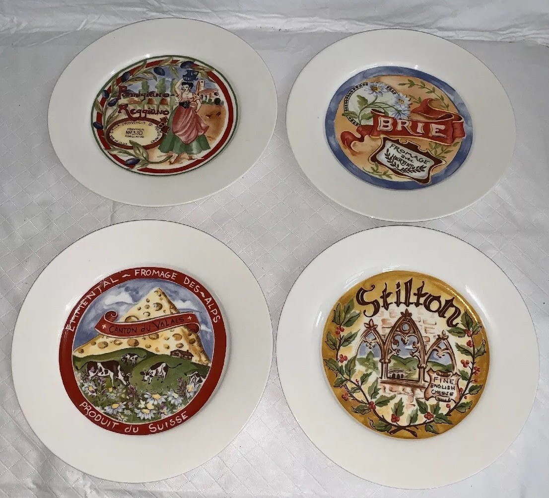 Restoration Hardware 2000 French Cheese Snack Lunch Plates Set of 4 ...