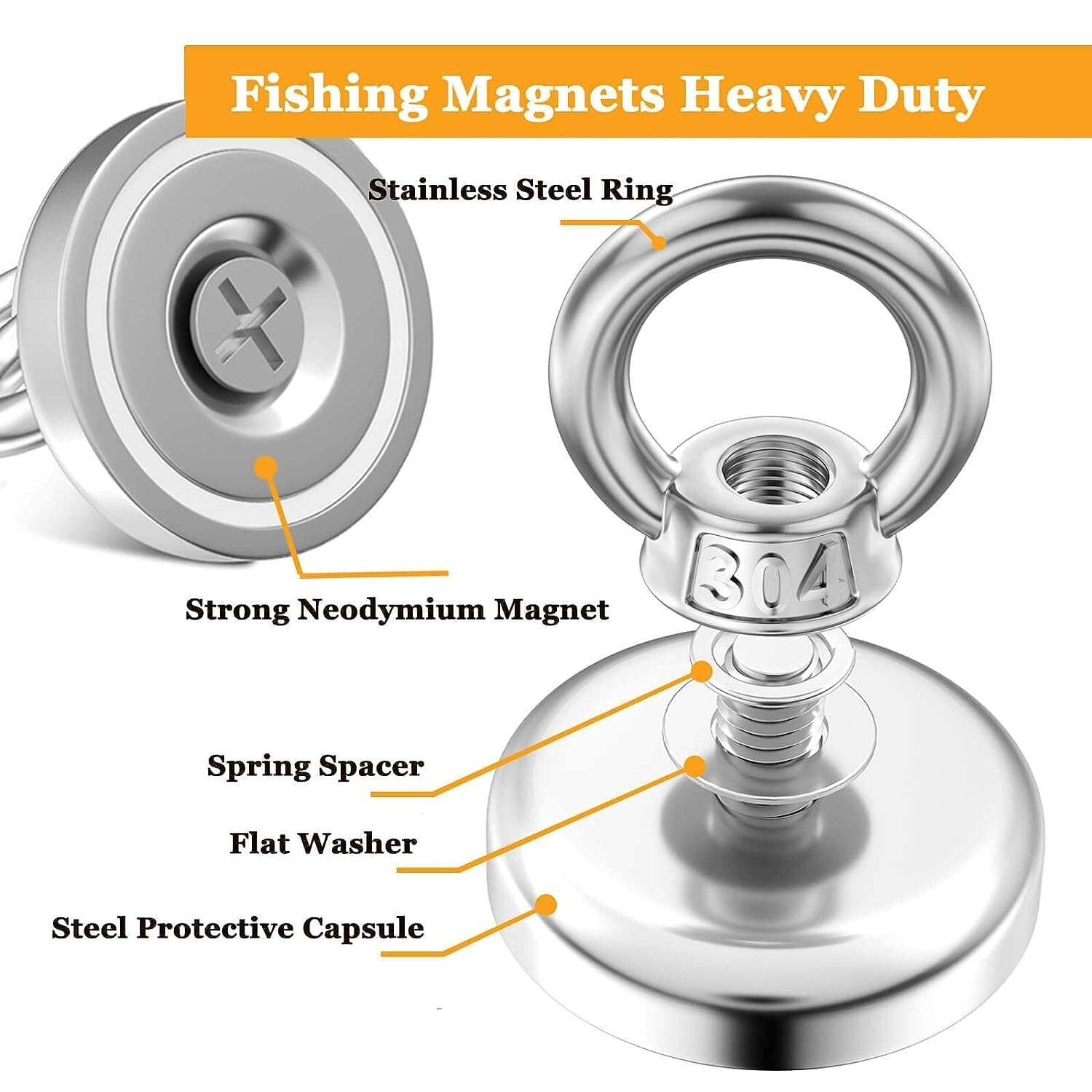 Magnet Fishing, 255Lb+ Super Strong Rare Earth Fishing Magnets Heavy ...