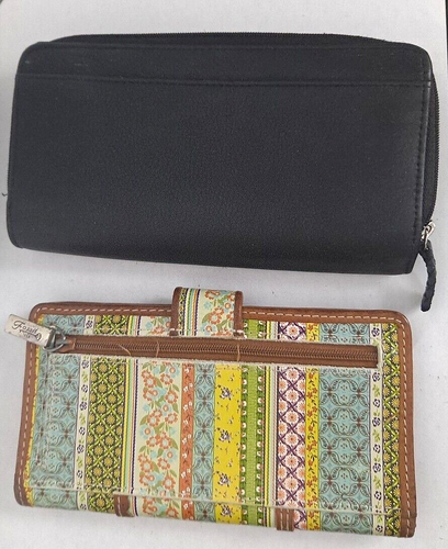 Hato Hat and Fossil 90's Soft Leather Checkbook Oganizer Bifold Wallets ...