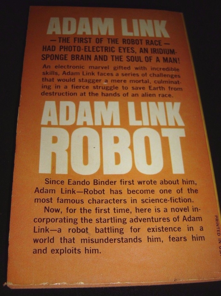 Adam Link Robot By Eando Binder 1st Paperback Library Edition September ...