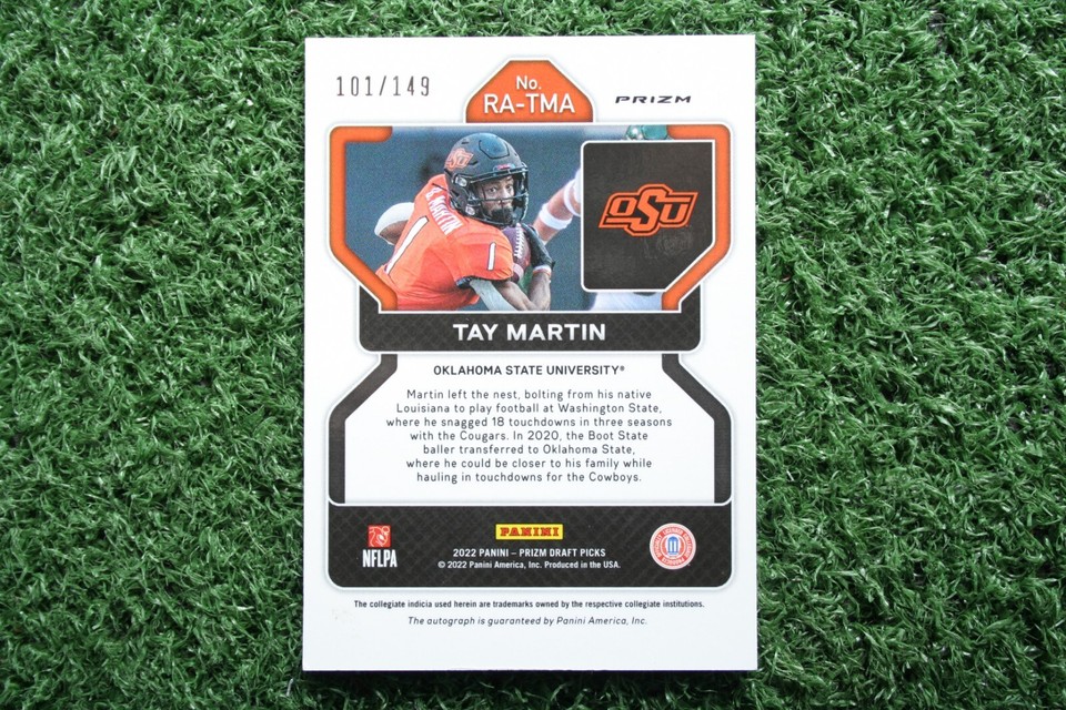Tay Martin 2023 Panini Prizm Draft Picks Rookie Autographs Blue Prizm ...