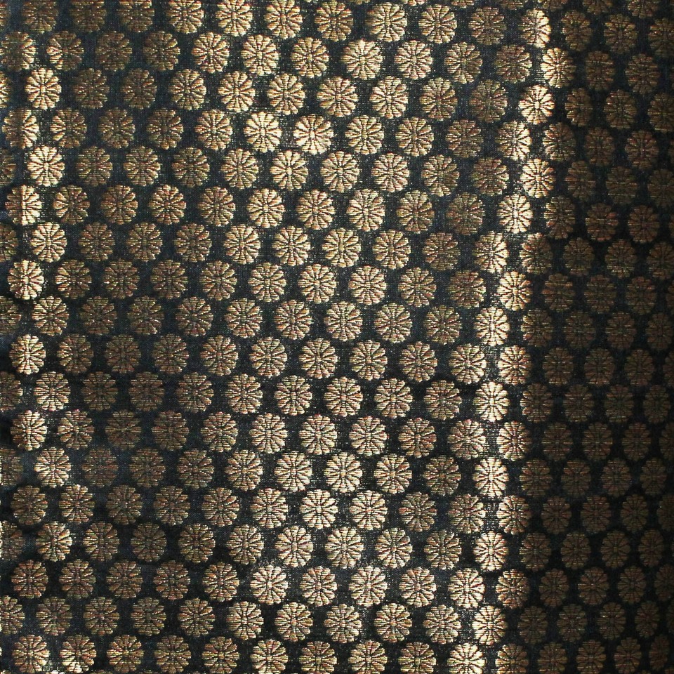 Black Brocade Art Silk Fabric Solid Pattern For Sewing Craft Decor By ...