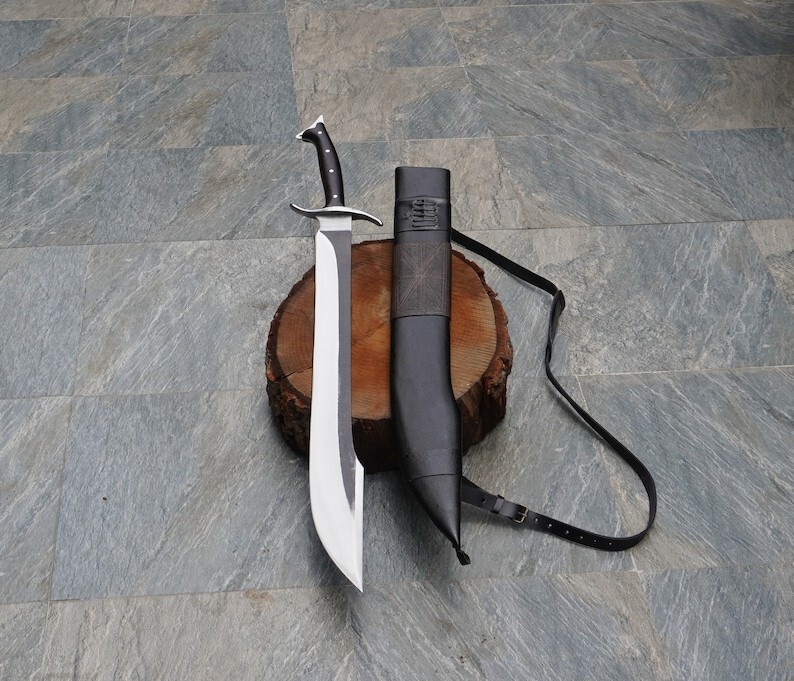 36 Inches Custom Hand-Forged Historical Scimitar Sword with Leather ...