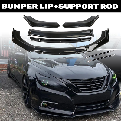 For Nissan Altima Bumper Lip Spoiler Splitter Body Kit + Strut Rods ...