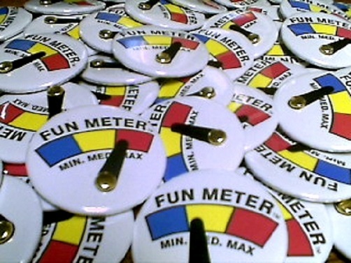 Fun Meter Button for party or any occasion. you can adjust Pointer | eBay