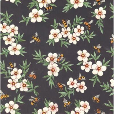 Bee Haven Floral Manuka Grey Cotton Quilting Fabric 1/2 YARD | eBay ...