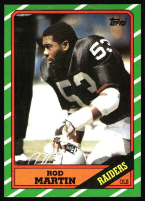 1986 Topps Rod Martin #71 Los Angeles Raiders | eBay