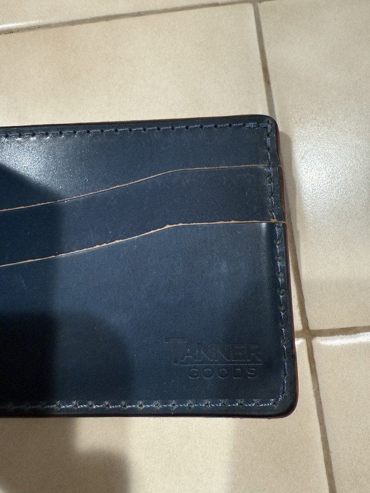 Tanner Goods Bifold Wallet - Made in USA - Navy Shell Cordovan | eBay