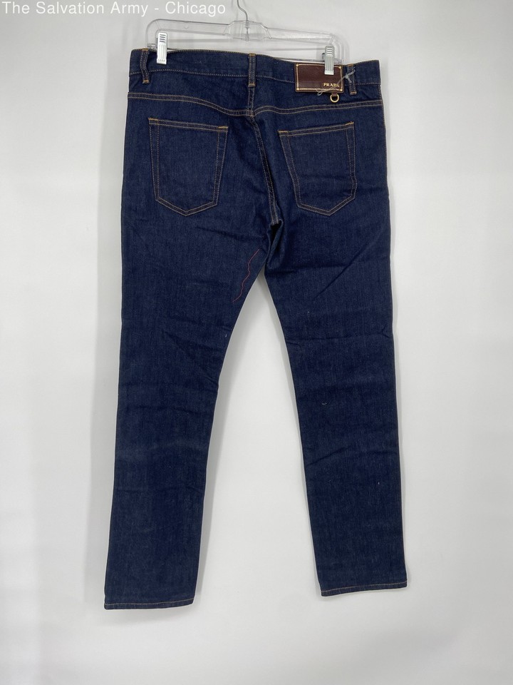 Prada Mens Blue 5-Pocket Design Dark Wash Denim Tapered Jeans Size 34 ...