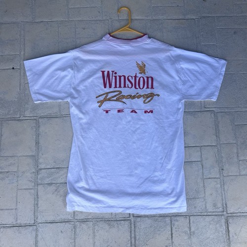 Vtg 1992 Winston Racing Shirt Mens XL White Red Gold Racing Team Single ...