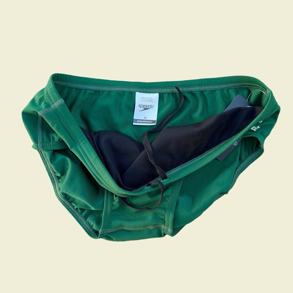 Speedo Men bright green endurance swim Brief swimwear size 32 34 36 38 ...