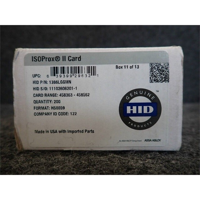 HID 1386 ISOProx II Proximity Access Card - 1386LGGMN for sale online ...