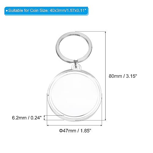 Plastic Coin Holder Keychain, 3 Pack Round Coin Case with Key Ring ...
